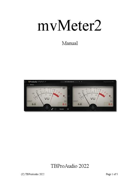 Mvmeter2 Manual Pdf Computing Sound Technology