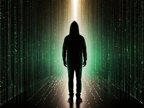 Cyber Security Hacker With Binary Background Premium Ai Generated Image