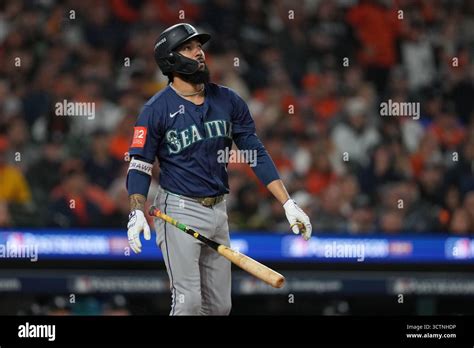 Seattle Mariners Jp Crawford Watches His Solo Home Run During The