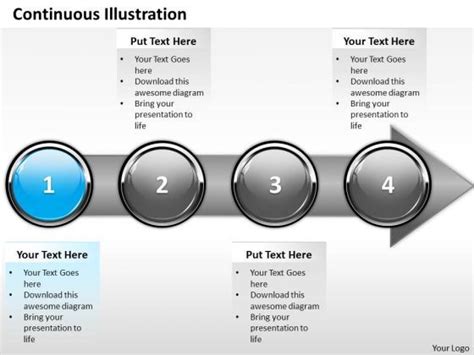 Ppt Accumbent Illustration Of Arrow Process Using 4 State Diagram PowerPoint Templates