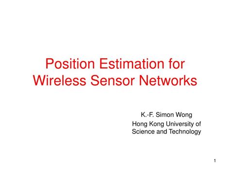 Ppt Position Estimation For Wireless Sensor Networks Powerpoint Presentation Id