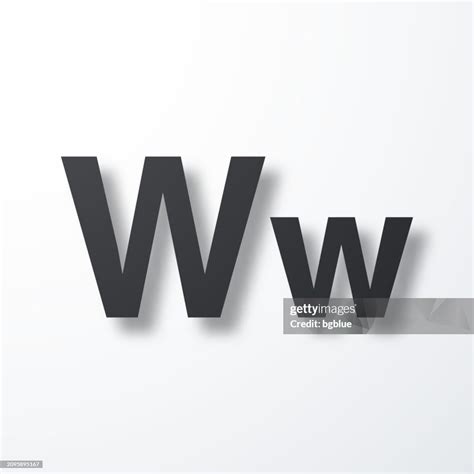 Letter W Uppercase And Lowercase Icon With Shadow On White Background