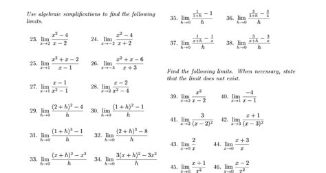 Solved Use Algebraic Simplifications To Find The Following