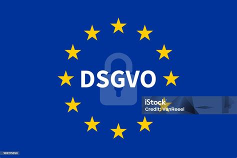 유럽 연합 독일 텍스트 Dsgvo의 국기 번역 일반 데이터 보호 규정 와 자물쇠 아이콘 개인정보보호 규정에 대한 스톡 벡터 아트 및 기타 이미지 Istock