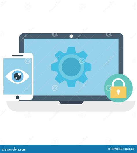 Secure Communication Isolated Color Vector Illustration Icon Stock Vector Illustration Of