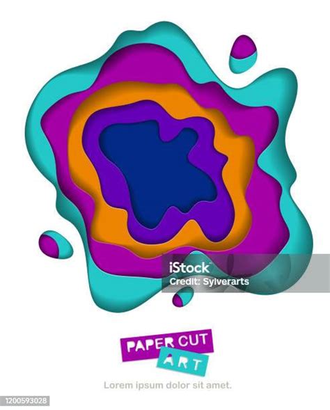 종이 컷 스타일의 벡터 일러스트 레이어 다채로운 종이 컷 아웃 매력적인 모양 추상 명함 프리젠 테이션 전단지 또는 포스터에 대한