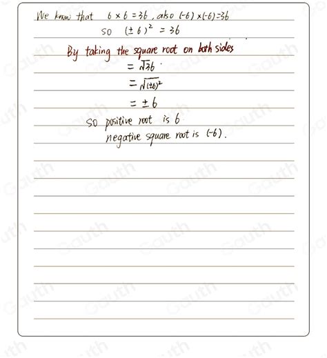 Solved What Are The Positive And Negative Square Roots Of 36 And