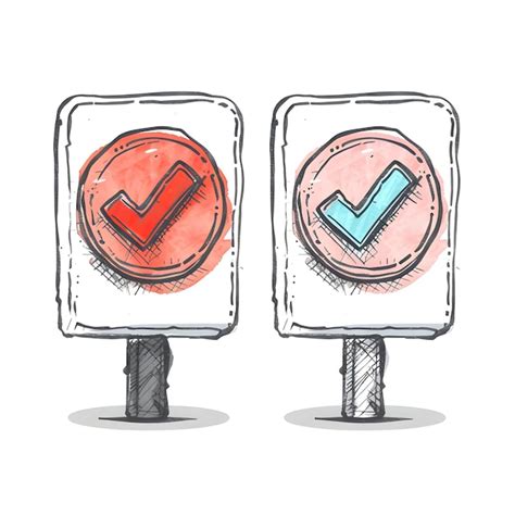 3d Flat Icon Set Checked Unchecked Checkbox Symbols For Completion