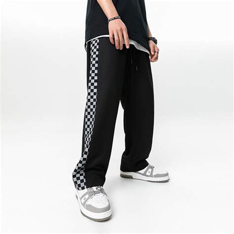 สวัสดีจิมกางเกงเกาหลีสำหรับผู้ชาย Chessboard ตารางเย็บกางเกงขายาวผู้ชาย2022ฤดูใบไม้ผลิใหม่อิน