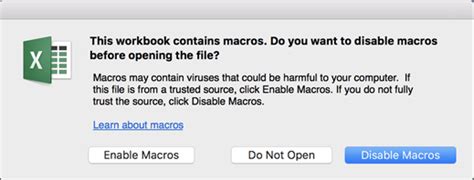 Opening Macro Workbooks