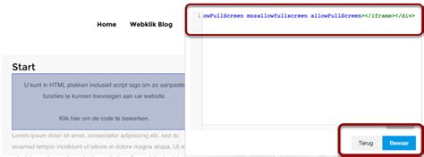 embed widget gebruiken