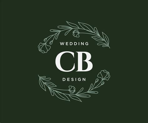 Cb Initials Letter Wedding Monogram Logos Collection Hand Drawn Modern Minimalistic And Floral