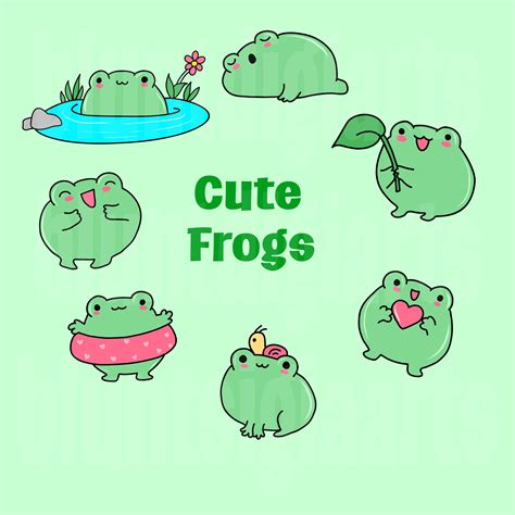 Clipart De Rana Clipart De Rana Kawaii Kawaii Png Ranas Etsy España