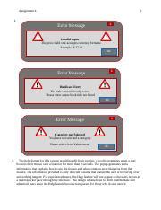 Assignment Docx Assignment X Error Message Invalid Input The Price Field Onle