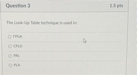 Solved The Look Up Table Technique Is Used In Fpga Cpld Pal