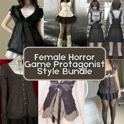 Female Horror Game Protagonist Style Bundle Thrifted Style Bundle T
