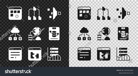 Set Loading Data Window Folder Tree Stock Vector Royalty Free