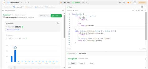 Leetcode Codingjourney Stringmanipulation Gcd Santhosh Raj S