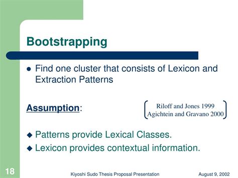 Ppt Automatic Acquisition Of Lexical Classes And Extraction Patterns For Information