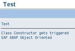 SAP ABAP 4 Tutorial Static Constructor