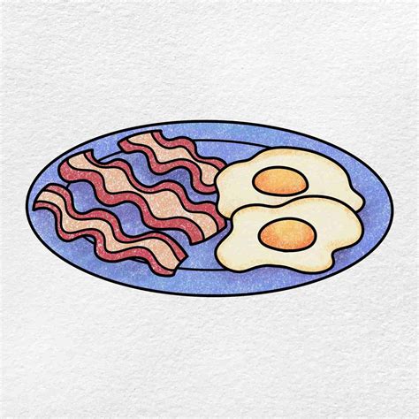 How To Draw Bacon Easy