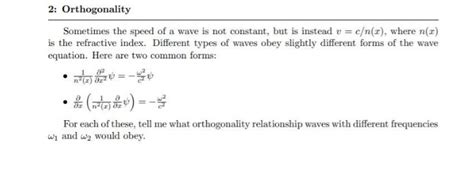 Answered 2 Orthogonality Sometimes The Speed Of… Bartleby