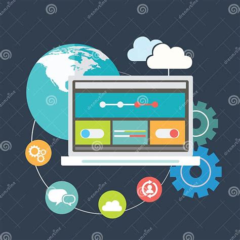 Flat Design Modern Vector Illustration Icons Set Of Website Seo Optimization Programming