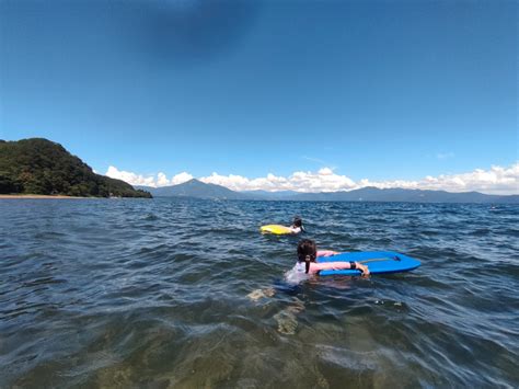2023 8 裏磐梯の旅3日目 猪苗代湖で湖水浴 親ばかパパの子育て日記