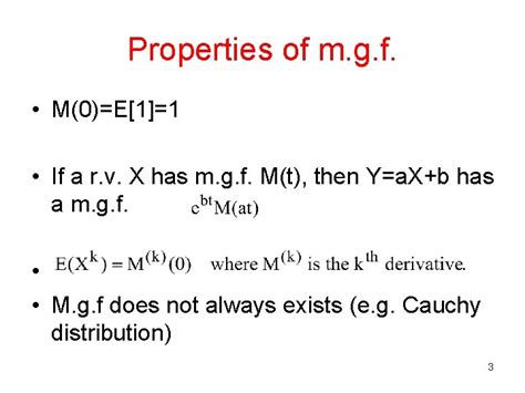 Moment Generating Function And Statistical Distributions 1 Moment