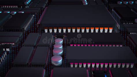 The Printed Circuit Board Or Pcb For Technology Concept 3d Rendering Stock Illustration