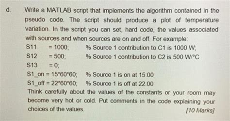 Solved Write A Matlab Script That Implements The Algorithm