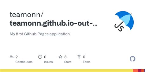 Github Teamonn Out Of Date My First Github Pages Application