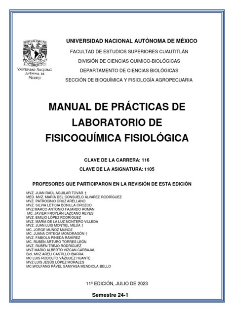 Manual De Laboratorio De Fisicoquímica Fisiológica Pdf Trifosfato