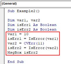 VBA IsError How To Use IsError Function In Excel VBA