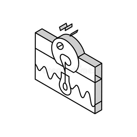 Infection From Ingrown Hair Isometric Icon Vector Illustration Stock