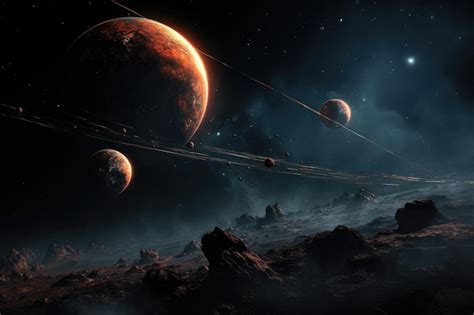 Premium Ai Image Satellite Deploying Probes Towards An Exoplanetary