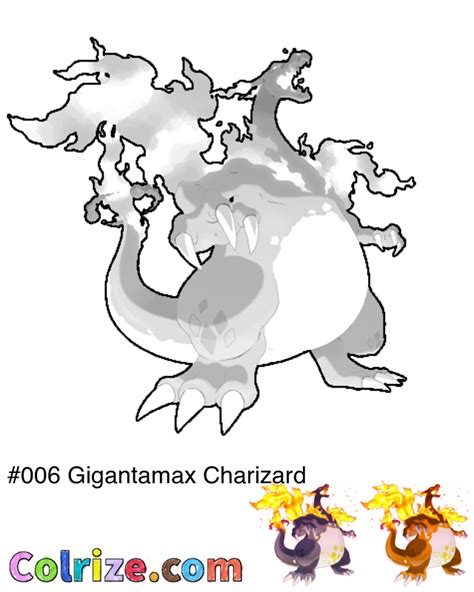 Gigantamax Charizard Coloring Page
