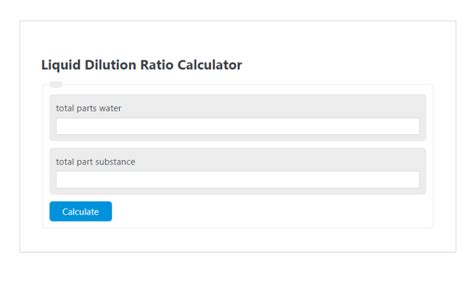 Liquid Dilution Ratio Calculator Calculator Academy