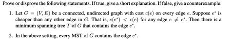 Solved Prove Or Disprove The Following Statements If True Chegg