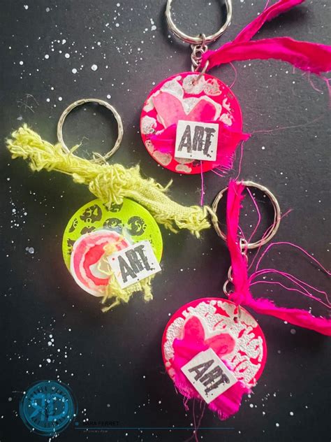 DIY Key Chain Tutorial Rubber Dance Art Stamps Blog
