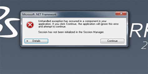 framework unhanled exception error session has not been
