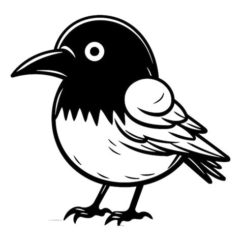 Premium Vector Crow Isolated On A White Background Vector
