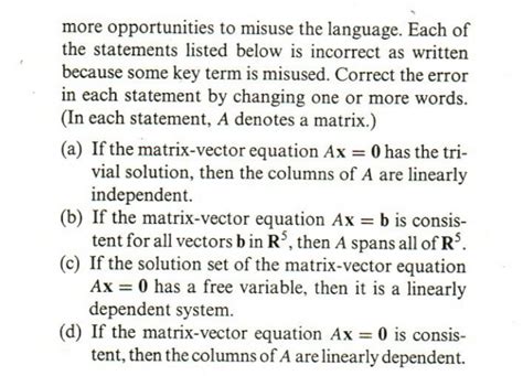 Solved 10 Can You Speak Linear Algebra Theorem 1 By