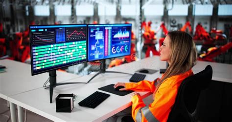 Female Engineer Using Scada Software Stock Image Image Of Motor Auto 377096639