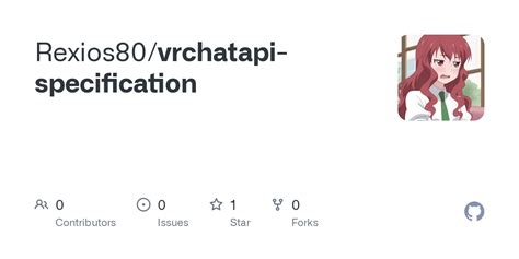 Github Rexios Vrchatapi Specification
