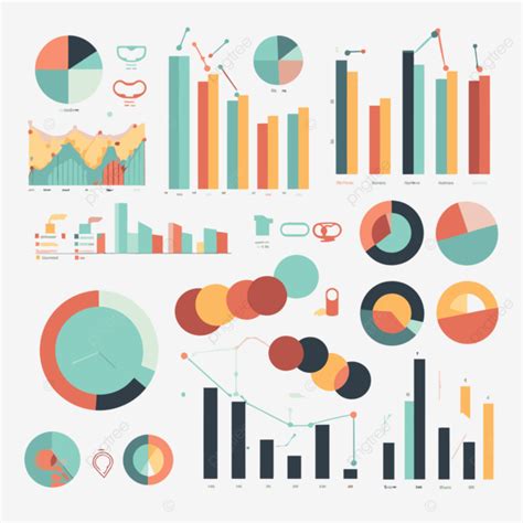 Graphs Clipart Graph And Diagrams Set For Use In Social Media Data Presentation Cartoon Vector