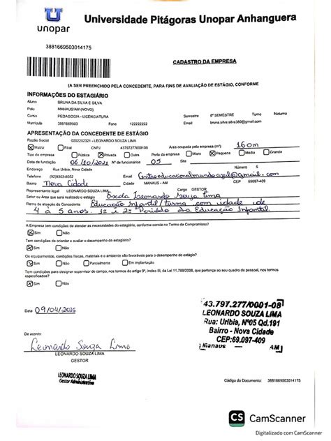 Cadastro De Empresa Pdf