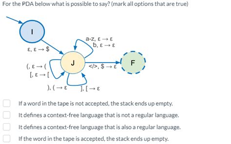 Solved For The Pda Below What Is Possible To Say Mark All
