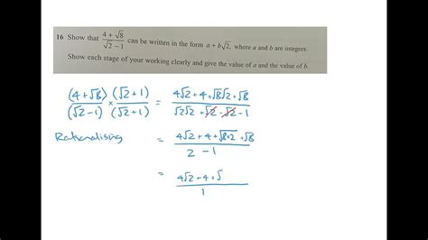 Simplifying A Surd Fraction Youtube