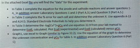 Solved In The Attached Excel File You Will Find The Data